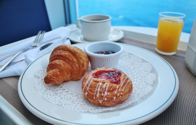 Breakfast by room service stock image. Image of water - 46139317