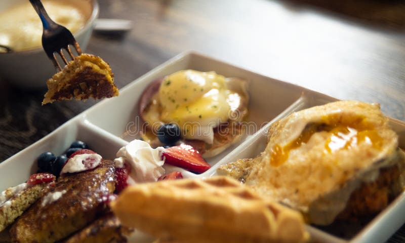 Breakfast Sampler Plate stock photo. Image of pancake - 268688690