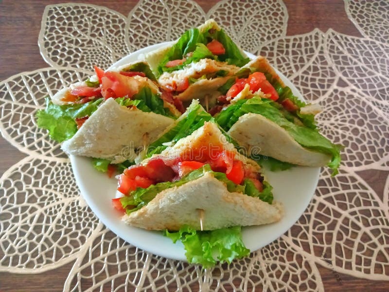 Breakfast with Sandwich Good Food Good Mood Stock Image - Image of ...