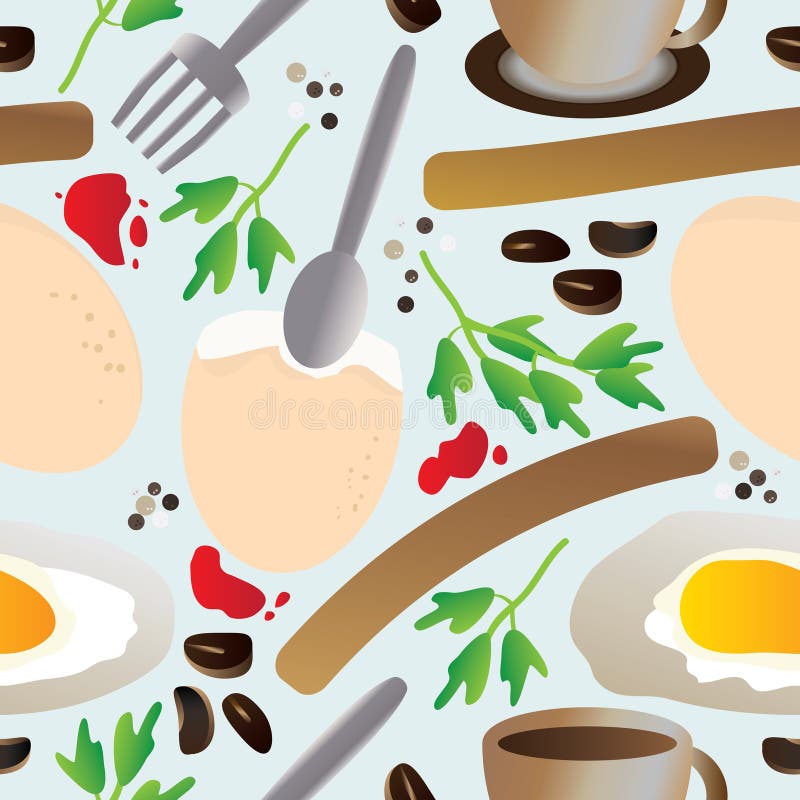 Seamless breakfast pattern stock vector. Illustration of freshness - 5603816