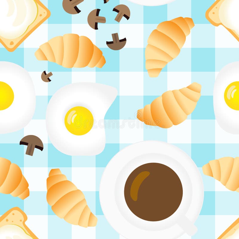 Breakfast Seamless Pattern in Flat Cartoon Style Stock Vector ...