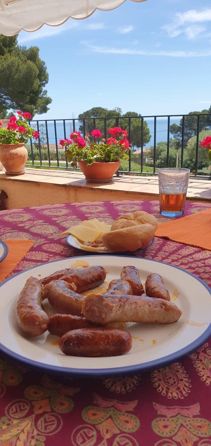 Breakfast, Seaside Costa Brava Stock Photo - Image of meal, restaurant ...