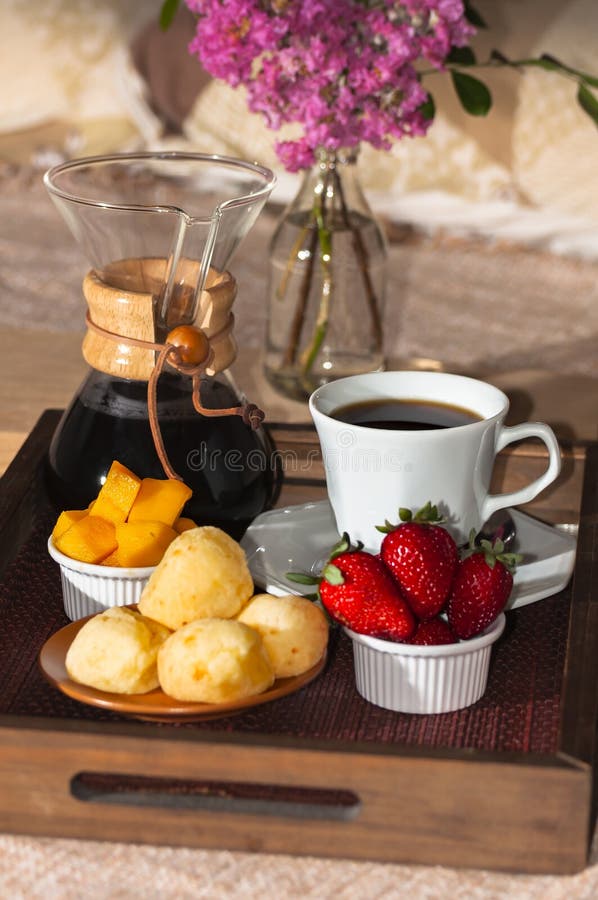 Breakfast Served in Bed in a Luxury Hotel Room Stock Image - Image of ...