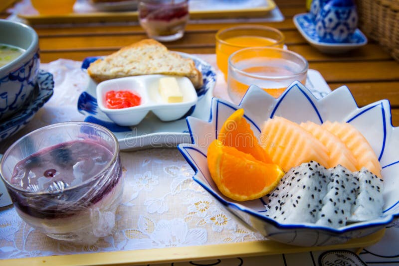 Breakfast set stock photo. Image of honey, breakfast - 127945106