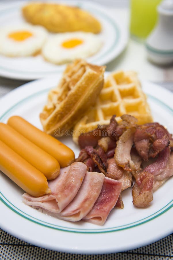 Breakfast set on dish stock image. Image of morning, food - 74037969