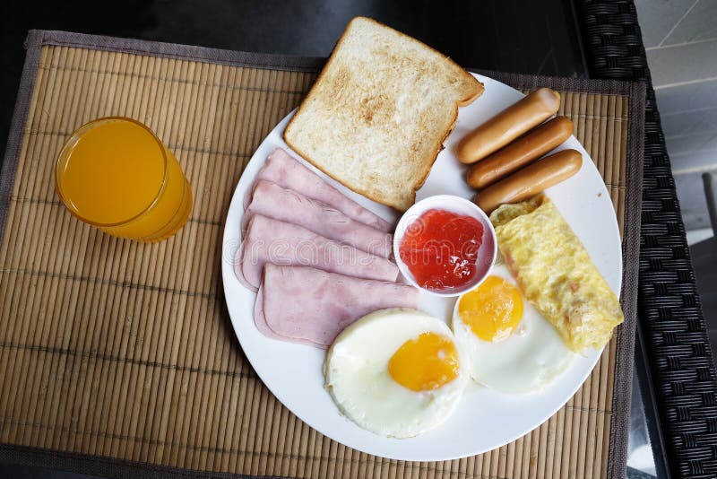 Breakfast set in the dish stock photo. Image of meal - 59786206