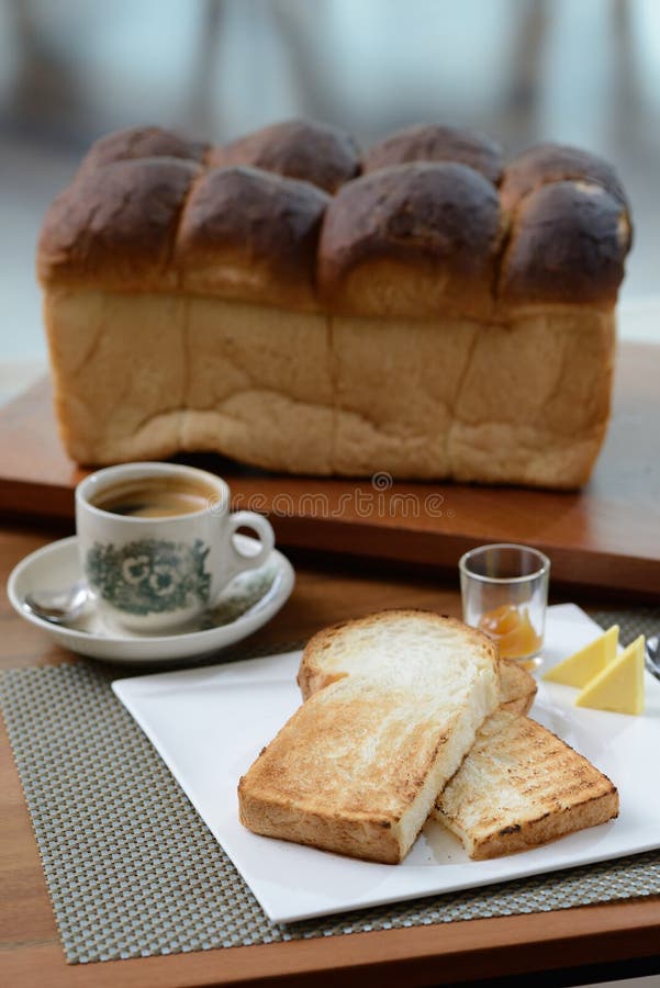 Breakfast Set in Malaysia Consisting of Toast Bread and Coffee Stock ...
