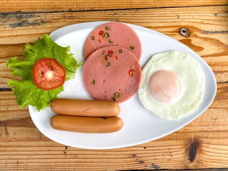 Breakfast Set Ready To Eat on the Table Stock Image - Image of protein ...
