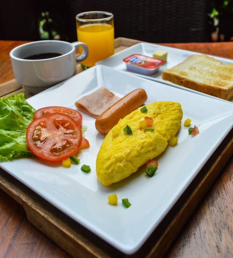 Breakfast set stock photo. Image of tomatoes, white, morning - 57949970