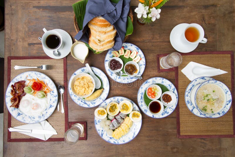 Breakfast set stock image. Image of fresh, salad, fruit - 76194315