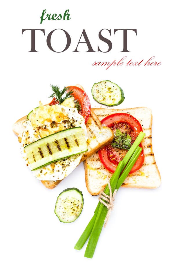 Breakfast Set of Sandwich Elements with Bread, Eggs, Sausage an Stock ...