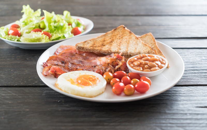 Breakfast set on wood stock image. Image of fresh, beans - 84490869