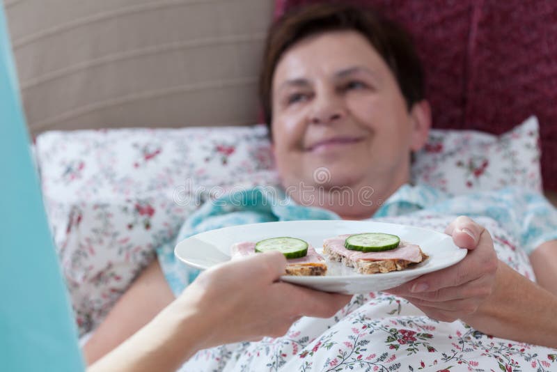 Breakfast for sick woman stock photo. Image of disease - 50764188