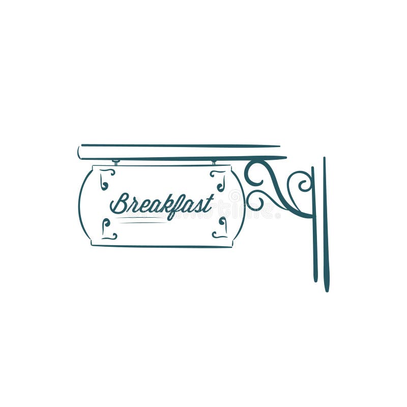 Breakfast Signboard. Vector Illustration Decorative Design Stock Vector ...