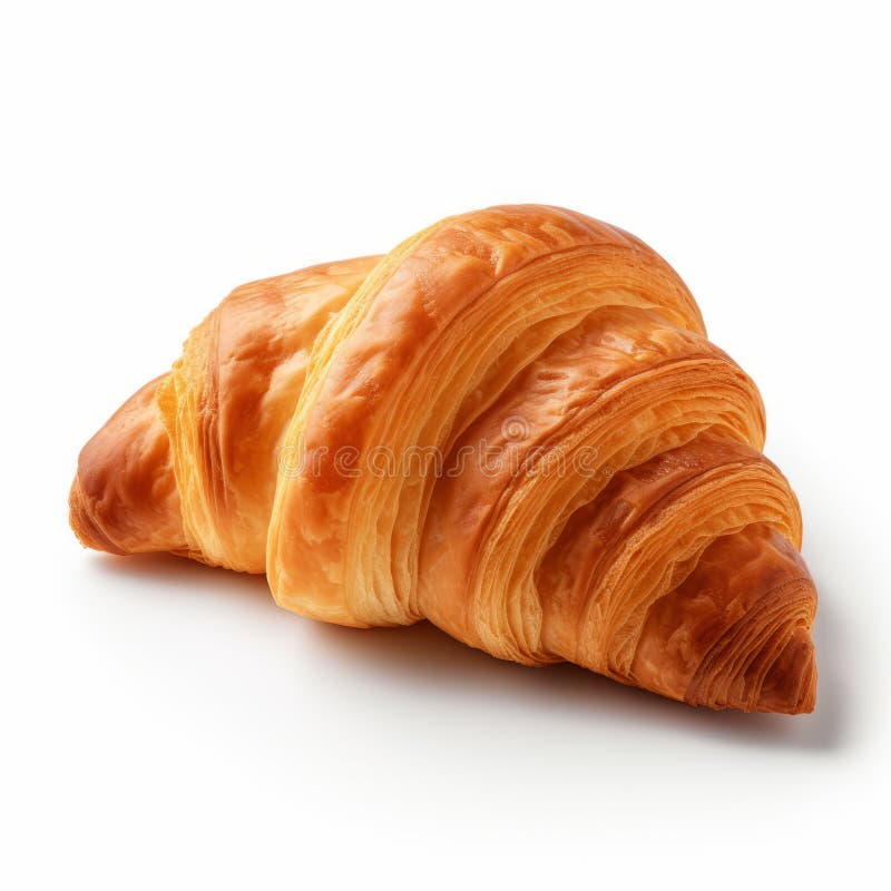 Ultra-realistic Croissant Photography on White Background Stock ...