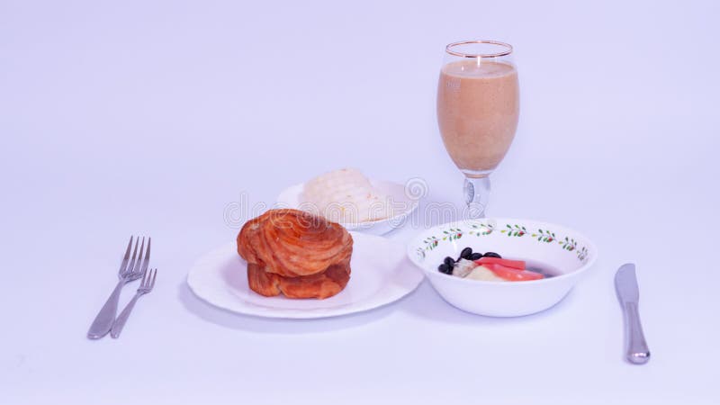 Simple Breakfast Menu for Office Workers Stock Image - Image of ...