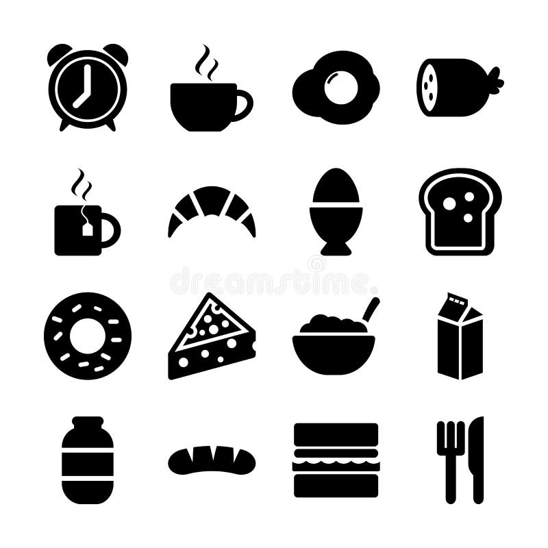 Breakfast icons stock vector. Illustration of milk, meal - 39083345