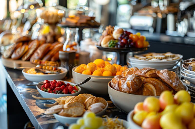 Breakfast Spread in a Luxury Hotel Restaurant Stock Image - Image of ...
