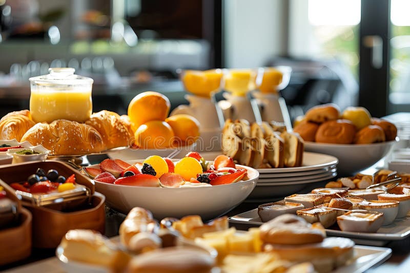 Breakfast Spread in a Luxury Hotel Restaurant Stock Photo - Image of ...