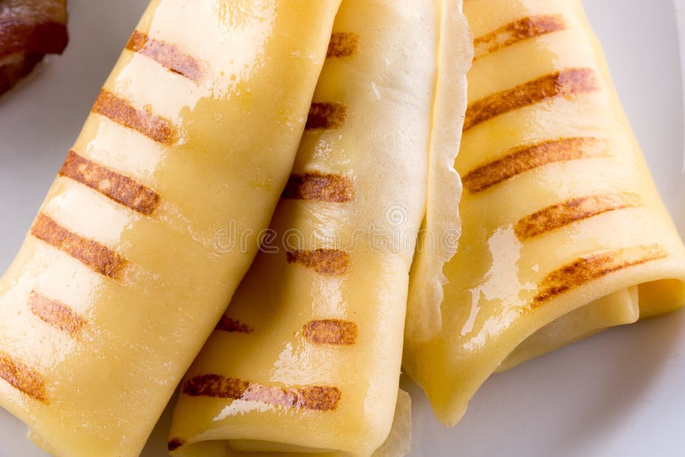 Breakfast with Spring Rolls on Plate Stock Image - Image of bread, thai ...