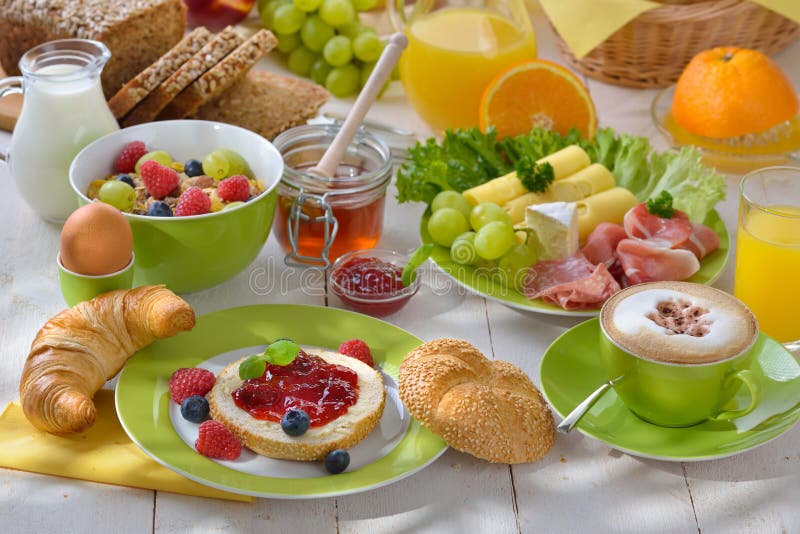 Breakfast in summer stock image. Image of meal, buffet - 74241825