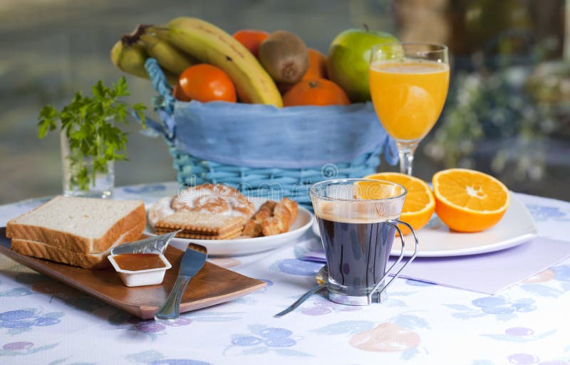 Breakfast in the table stock photo. Image of knife, cookie - 22493946