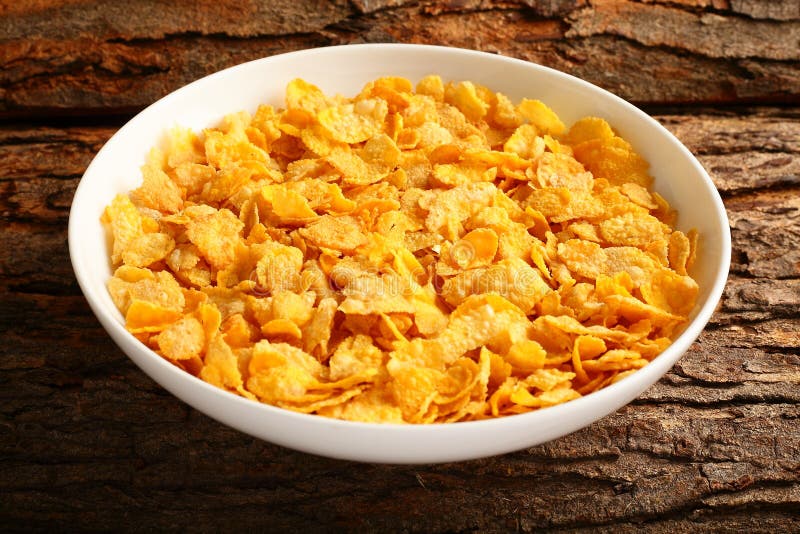 Breakfast Table-Corn Flakes Bowl Stock Image - Image of fiber, bread ...