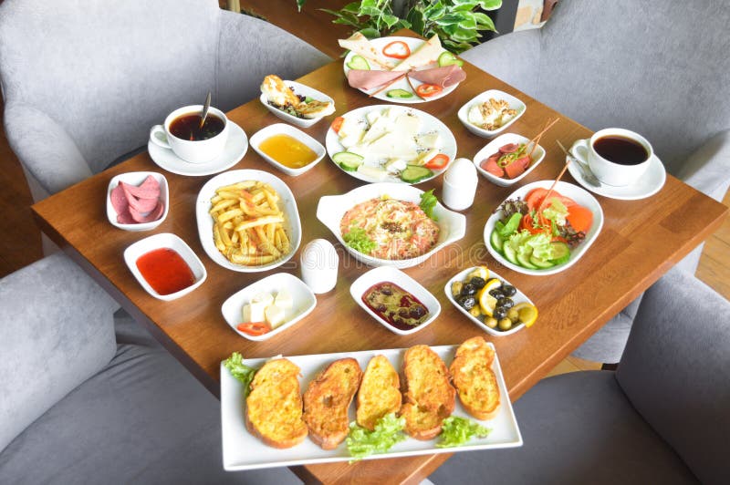 Breakfast table stock photo. Image of decorated, appetizing - 66911068