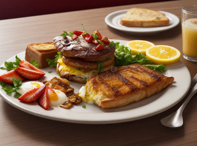 Breakfast Table Setup Close Up Stock Illustration - Illustration of ...