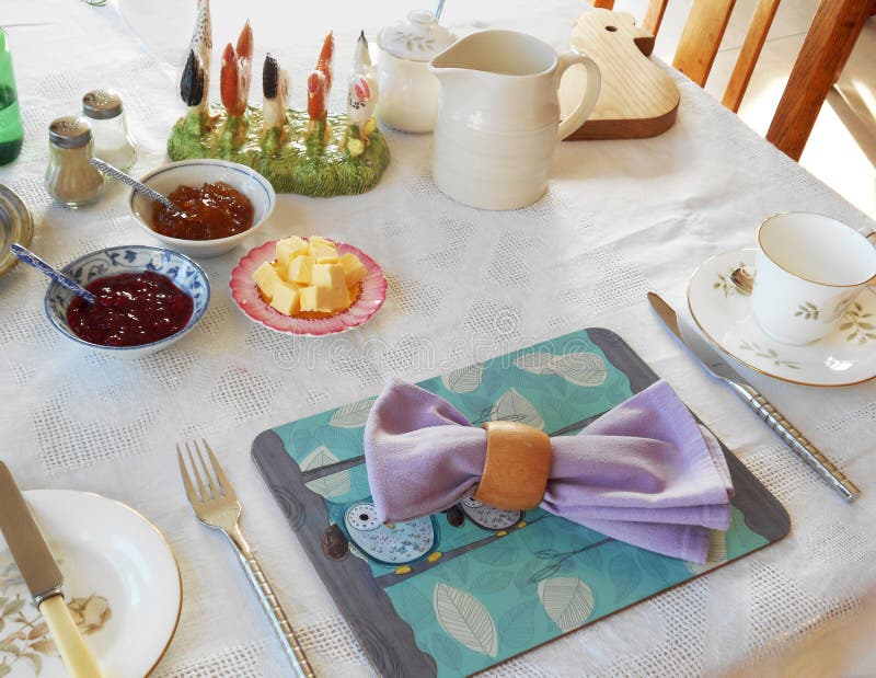 Breakfast Table Layout at a Guest House Ireland Stock Photo - Image of ...