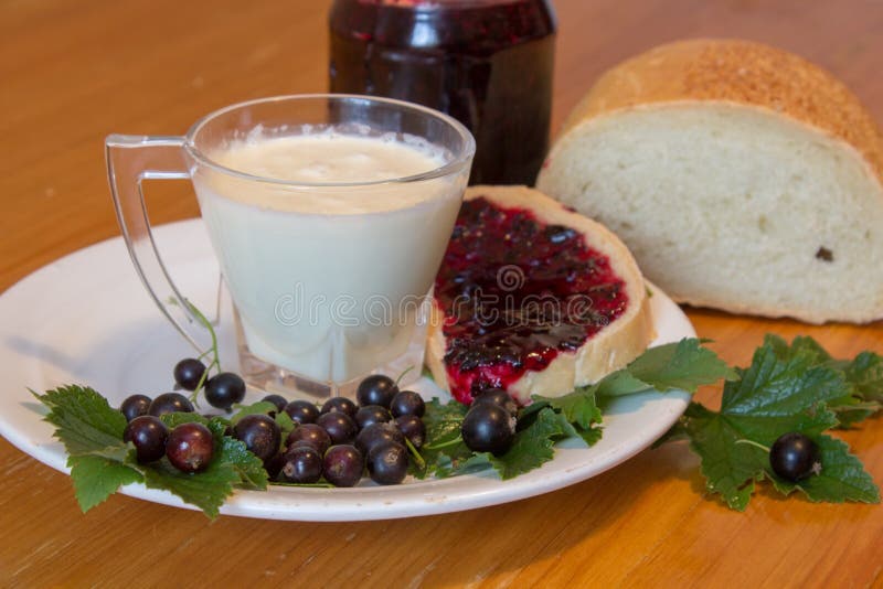 Breakfast on the Table Milk with Bread,on the Table, Milk with Bread ...