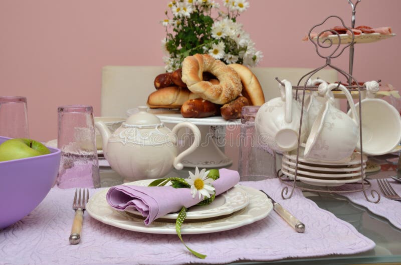 Breakfast Table with Pastry Stock Photo - Image of breakfast, dining ...