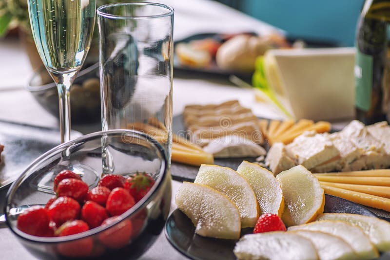 Breakfast on the Table in the Restaurant, Hotel Breakfast with Flowers ...