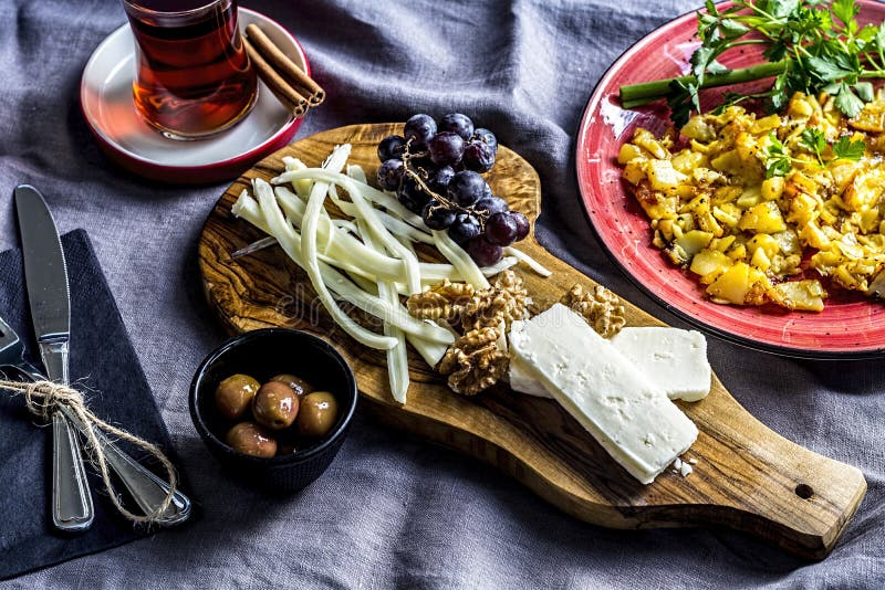 Breakfast Table Scene with Eggs. Lifestyle,Cooking Stock Photo - Image ...
