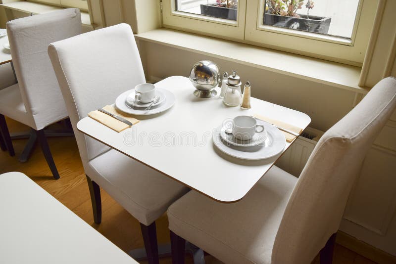 Breakfast Table Setting and Ready To Eat Stock Image - Image of elegant ...
