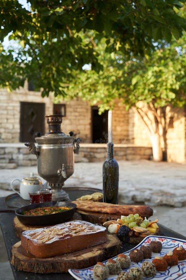 Breakfast Table with Snacks and Dessert Food Stock Photo - Image of ...