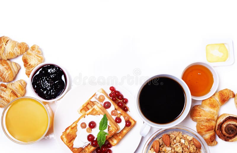 Breakfast table.top view stock photo. Image of healthy - 75858436