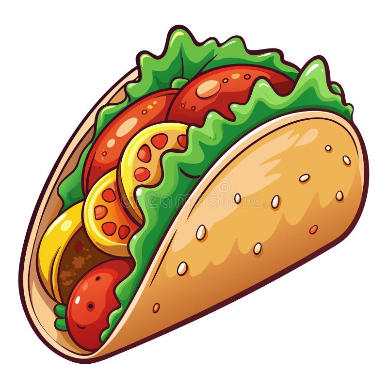 Breakfast Taco Isolated on a Transparent Background Stock Vector ...