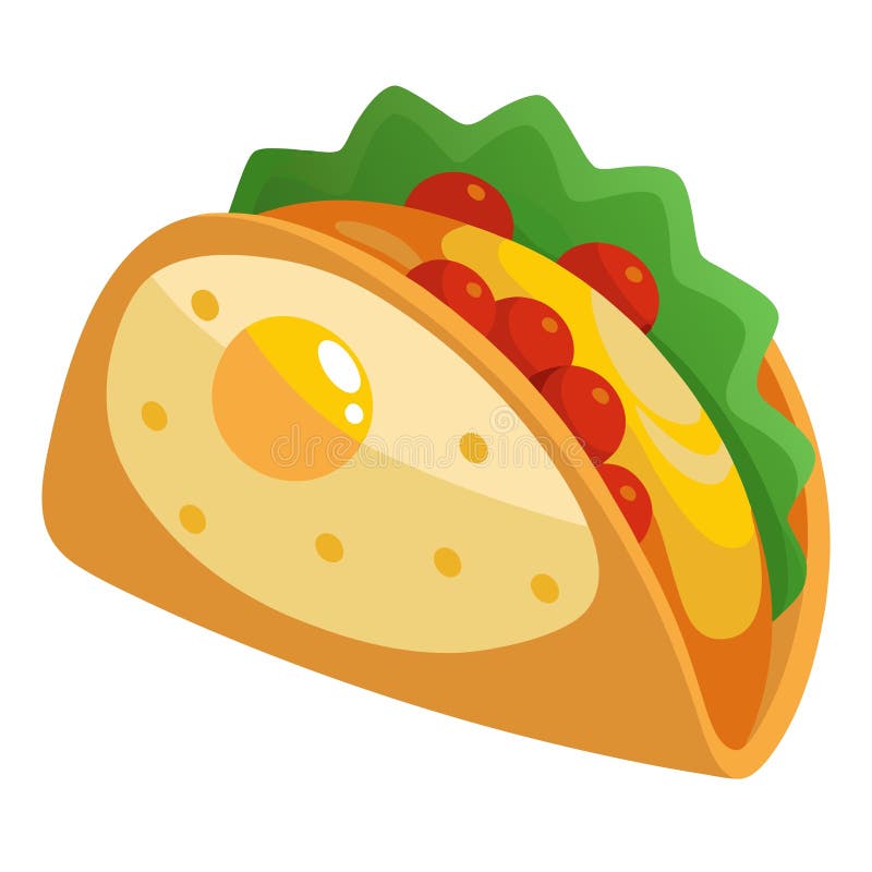 A Breakfast Taco with Scramble Egg Stock Vector - Illustration of ...