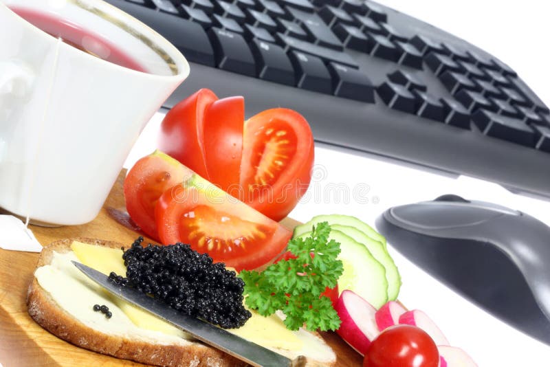 Breakfast with tea. stock image. Image of slice, green - 8580635