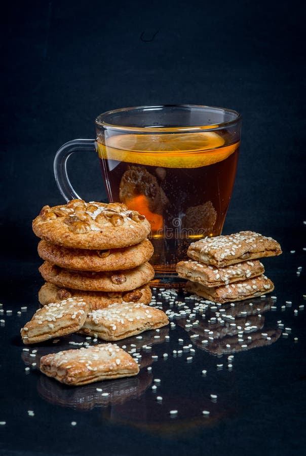 Breakfast with Tea and Biscuits Stock Image - Image of baked, baking ...