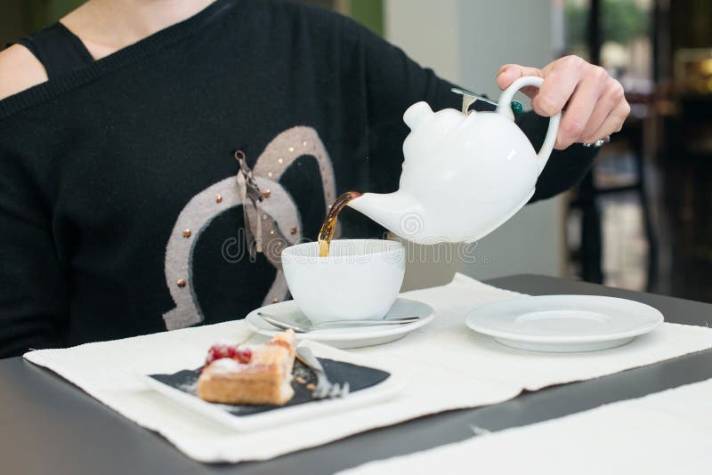 Breakfast with tea stock photo. Image of cake, lunch - 64895612