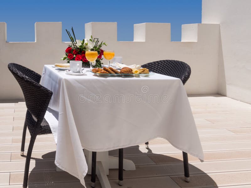 Breakfast on terrace stock photo. Image of glass, lunch - 57234266