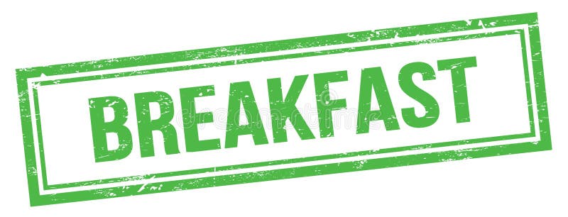 BREAKFAST Text on Green Grungy Vintage Stamp Stock Illustration ...