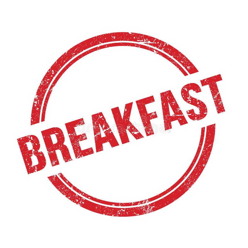 BREAKFAST Text Written on Red Grungy Round Stamp Stock Illustration ...