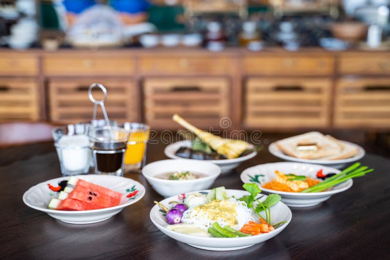 Breakfast with Thai Local Food Stock Photo - Image of stay, food: 167376944