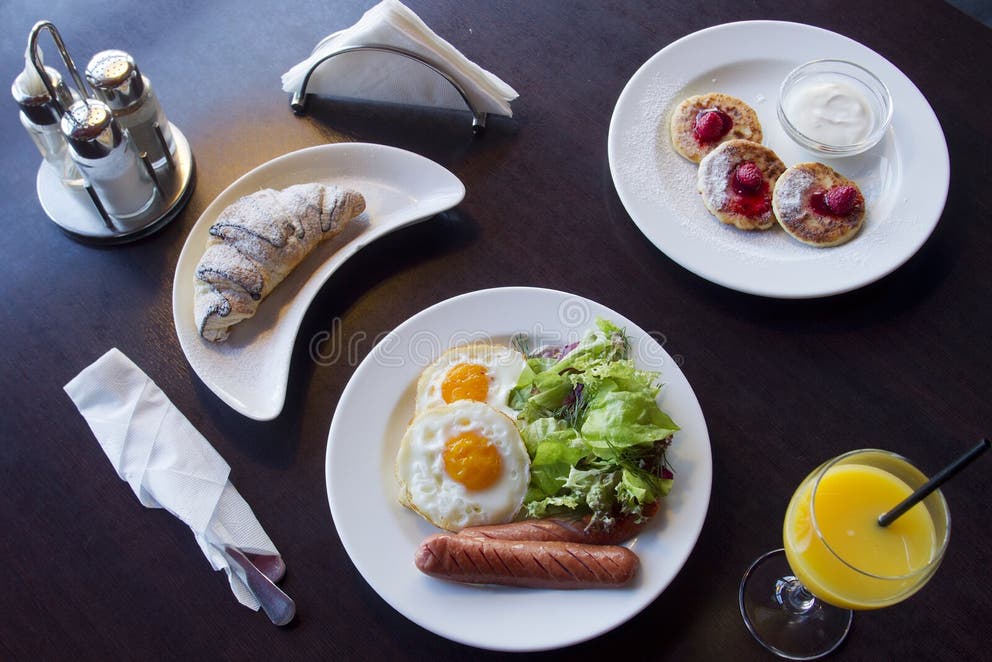 Breakfast stock image. Image of halophyte, drink, plate - 52208823