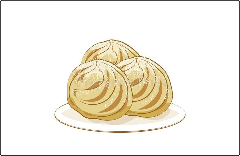 Breakfast Time with Profiteroles Stock Vector - Illustration of tasty ...