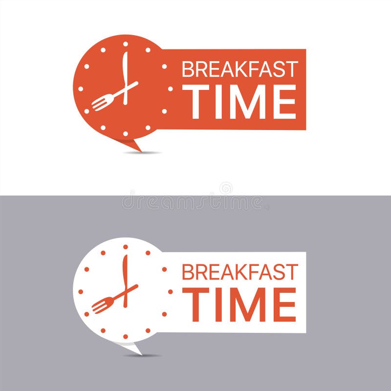 Breakfast Time Banners. Red and White Labels Stock Vector ...