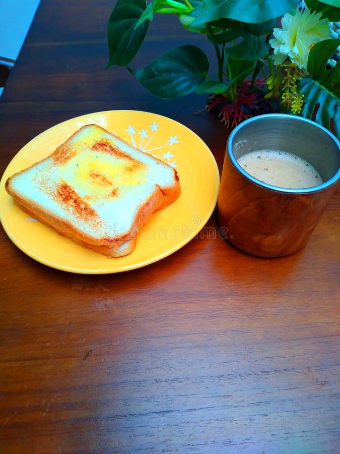 Breakfast Time with Coffee and Toast Bread Stock Photo - Image of toast ...